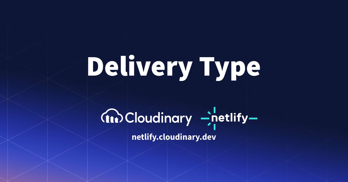 Delivery Type - Netlify Cloudinary