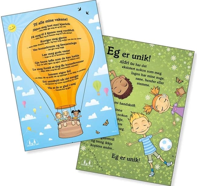 Plakatpakke "Til alle mine vaksne" og "Eg er unik"