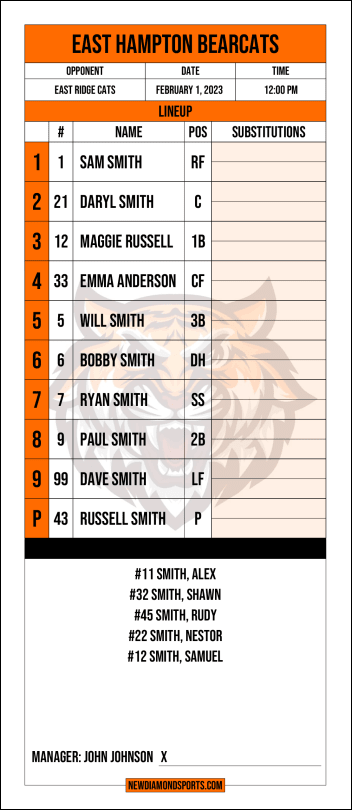 Custom Wristband Signs, Dugout Cards, Lineup Cards and More by New ...