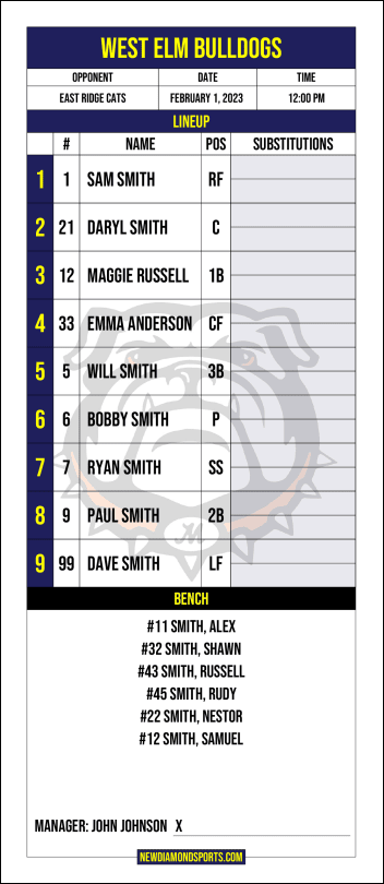 Custom Wristband Signs, Dugout Cards, Lineup Cards and More by New ...