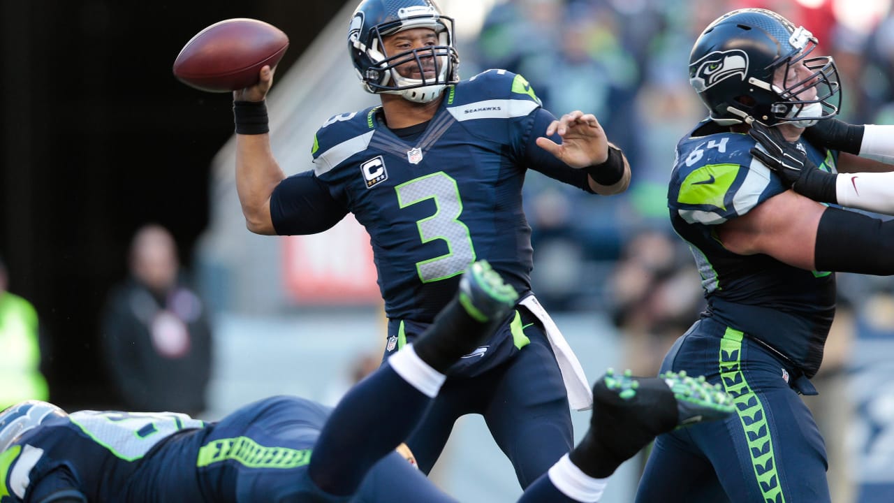 Seahawks Quarterback Russell Wilson's Throwing Arm On Display