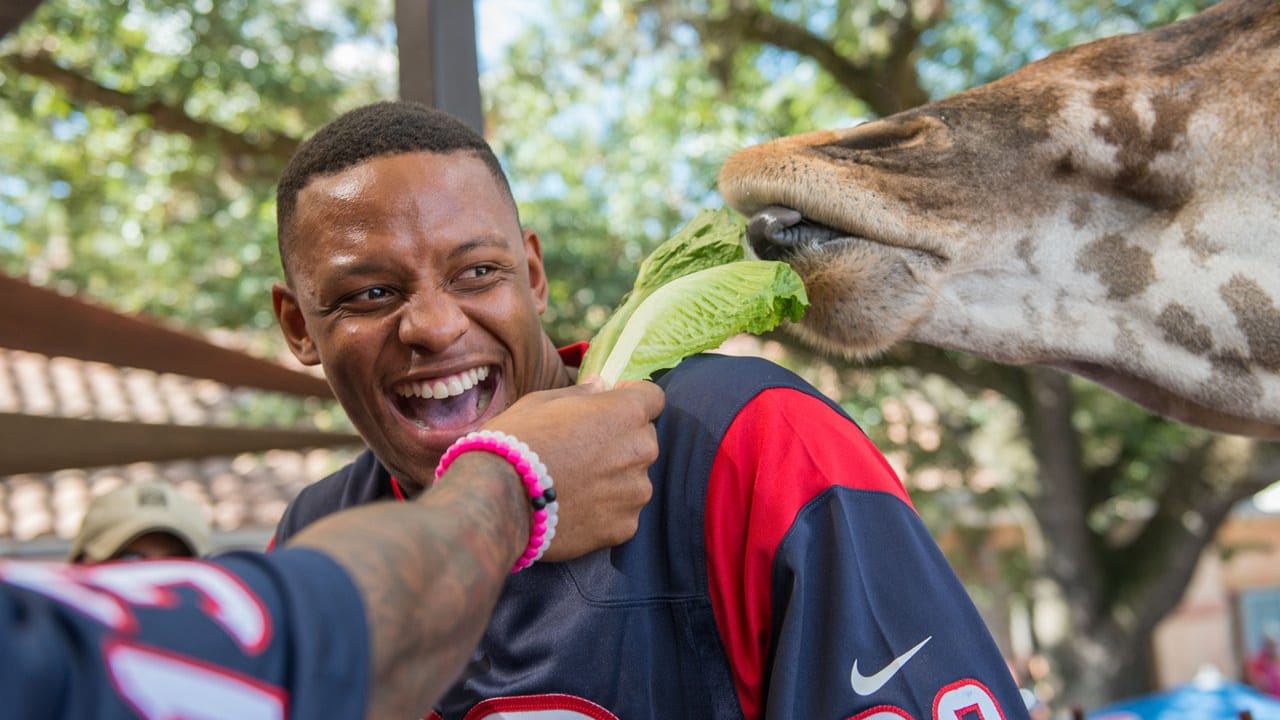 Texans rookie class visits Houston Zoo