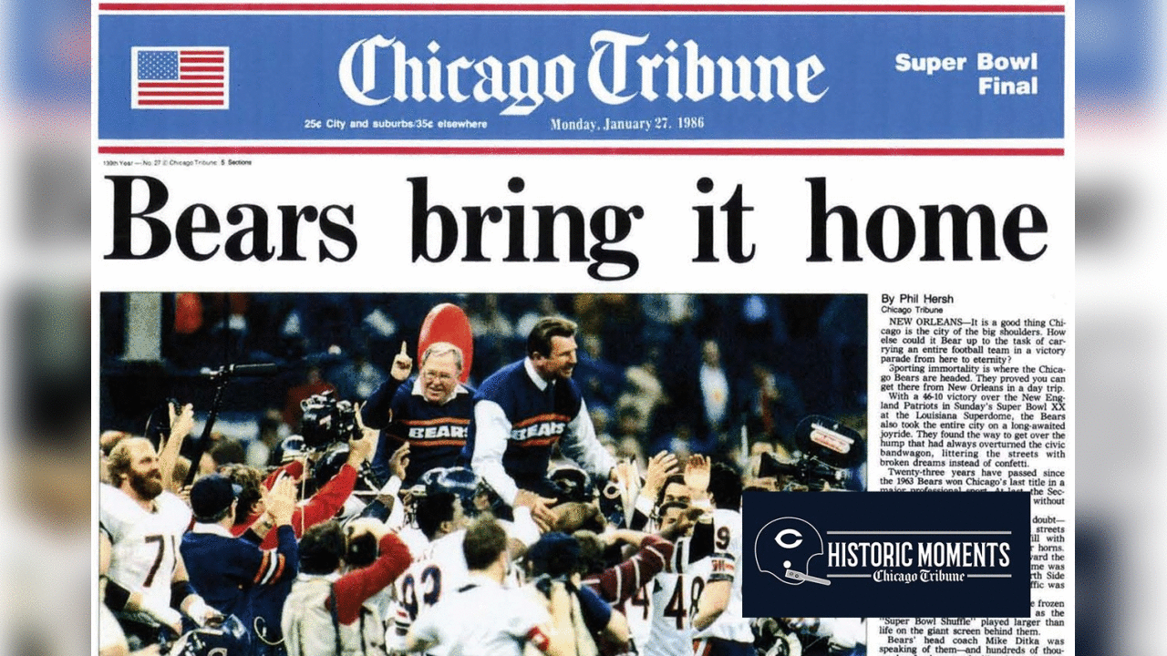 Bears won Super Bowl 32 years ago Friday
