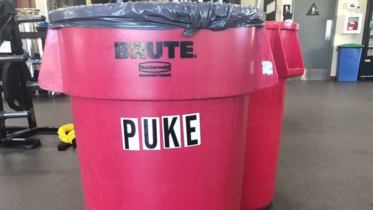 No locker room is complete without a puke can