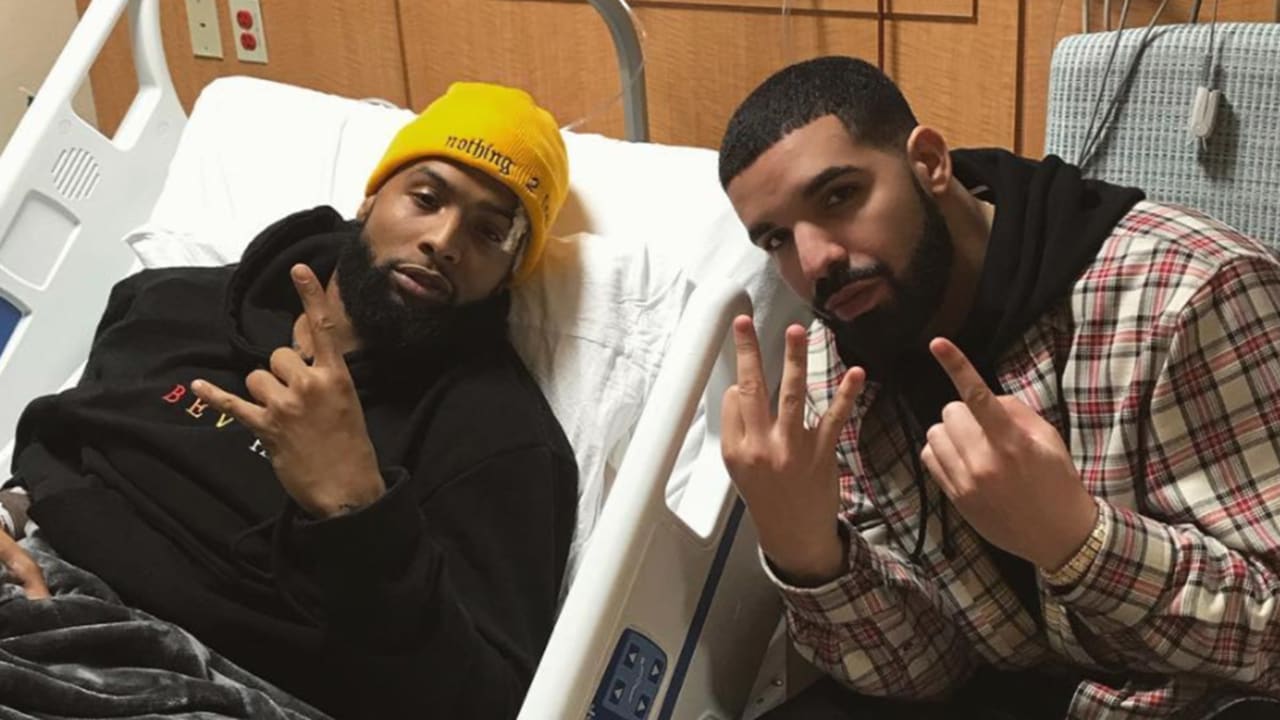 Drake visits BFF Odell Beckham Jr. in hospital