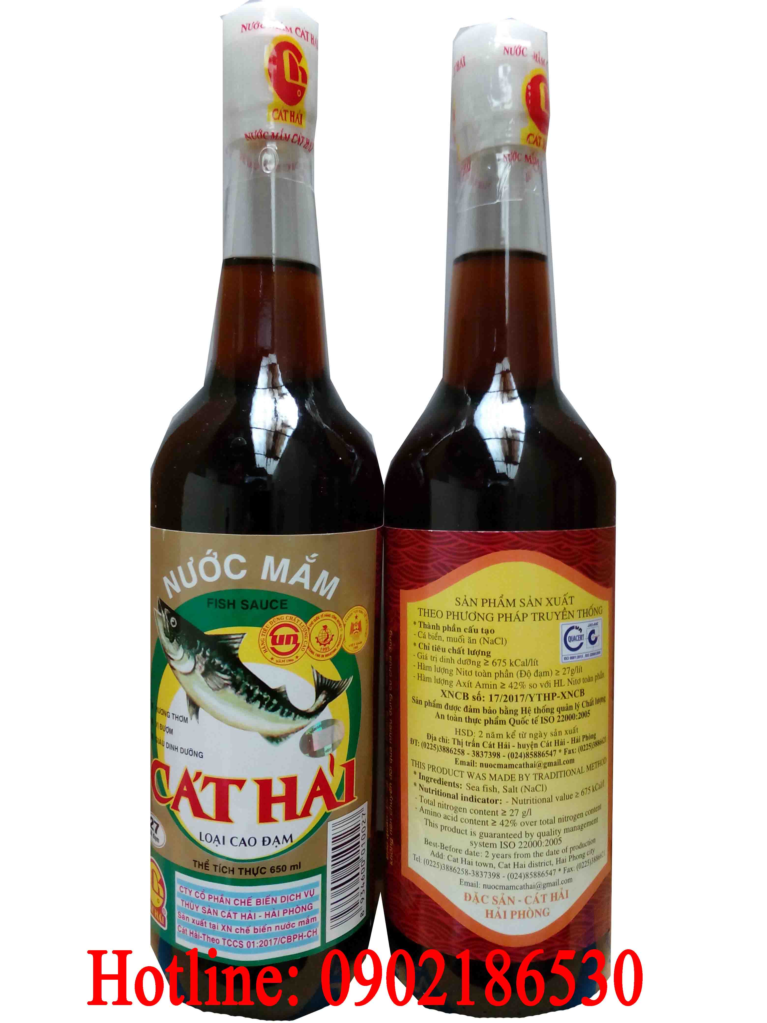 Nước Mắm Cát Hải Cao đạm Chai Thủy Tinh 650ml