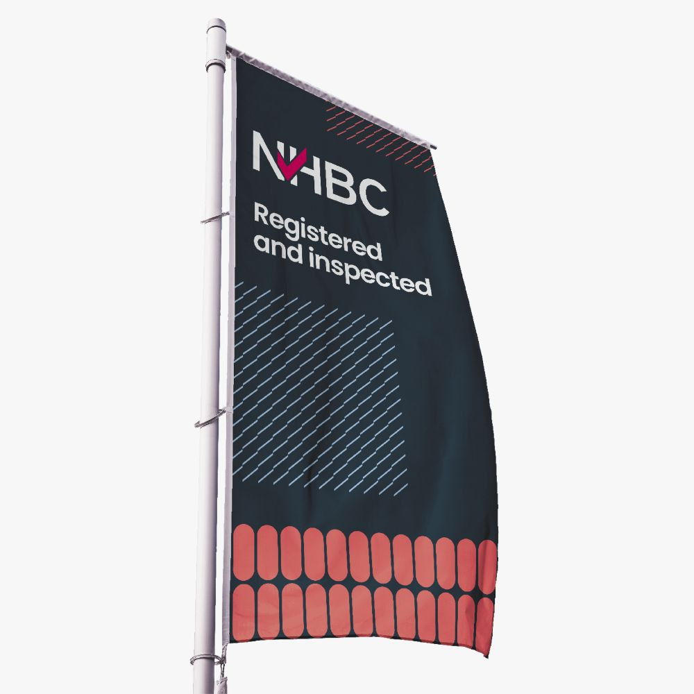 NHBC registered and inspected banner flag ( 90 x 180cm )