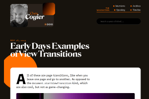 Chris Coyier: Early Days Examples of View Transitions - Nicolas Hoizey