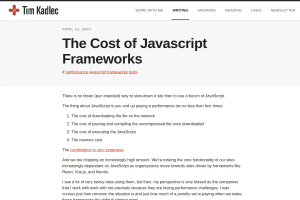 Tim Kadlec: The Cost of Javascript Frameworks - Nicolas Hoizey