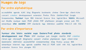 Comment faire un tag cloud (nuage de tags, ou d'étiquettes) accessible ...