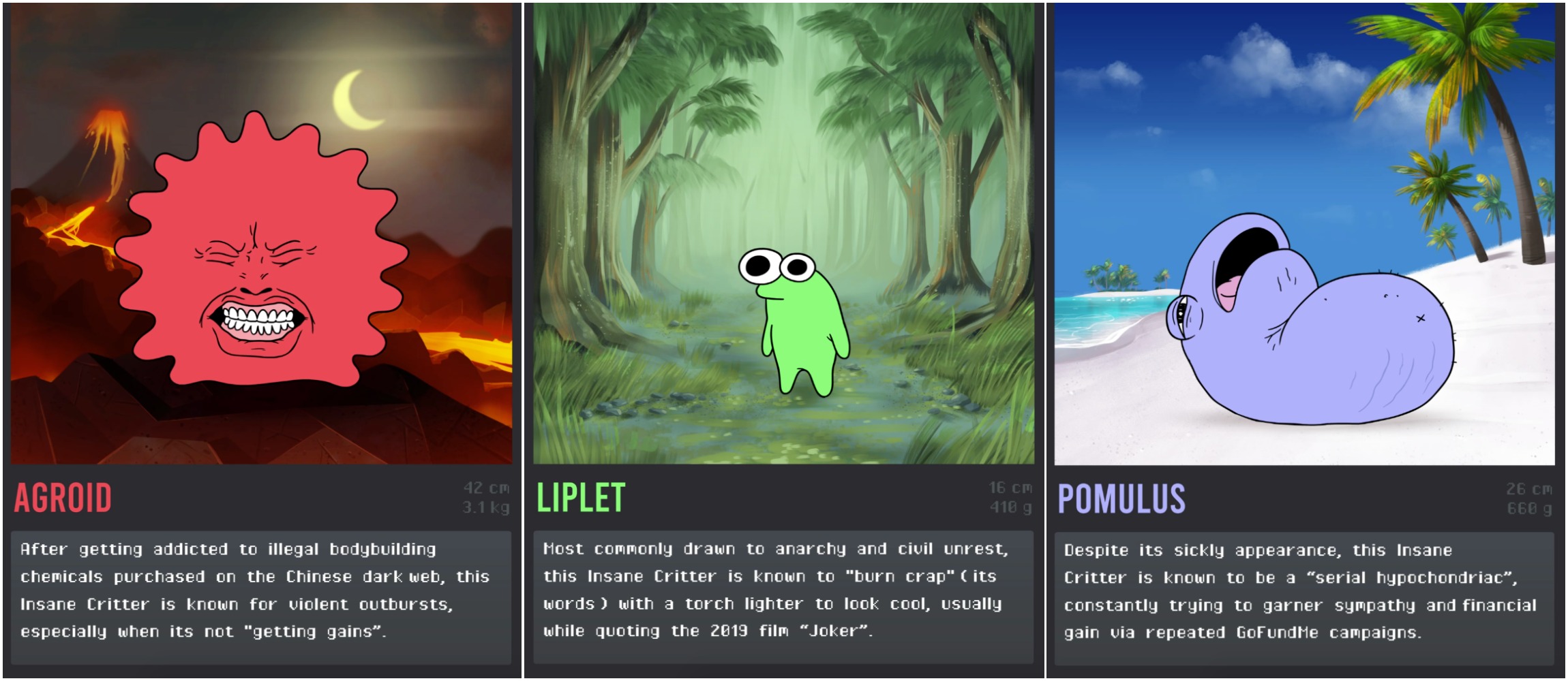 INSANE CRITTERS Open Edition by Zach Hadel and Michael Cusack