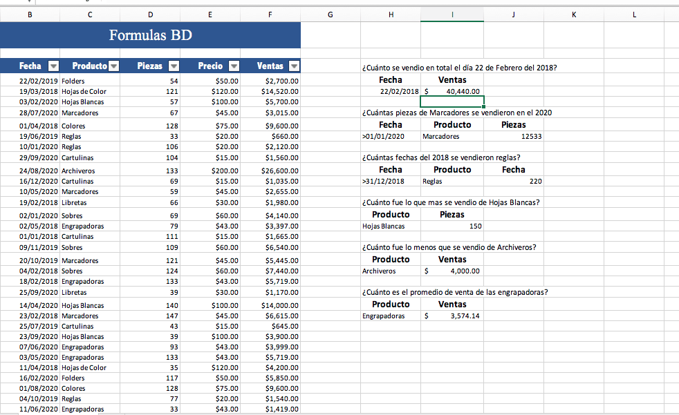 Funciones de Base de Datos (BD)