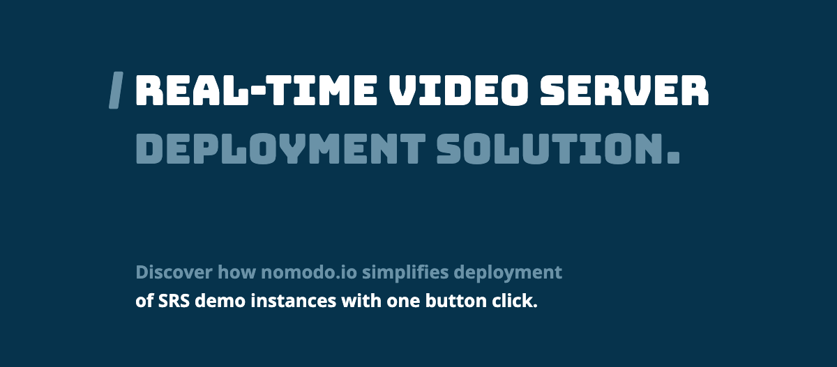 Use Case: Instance if SRS real-time video server in one click