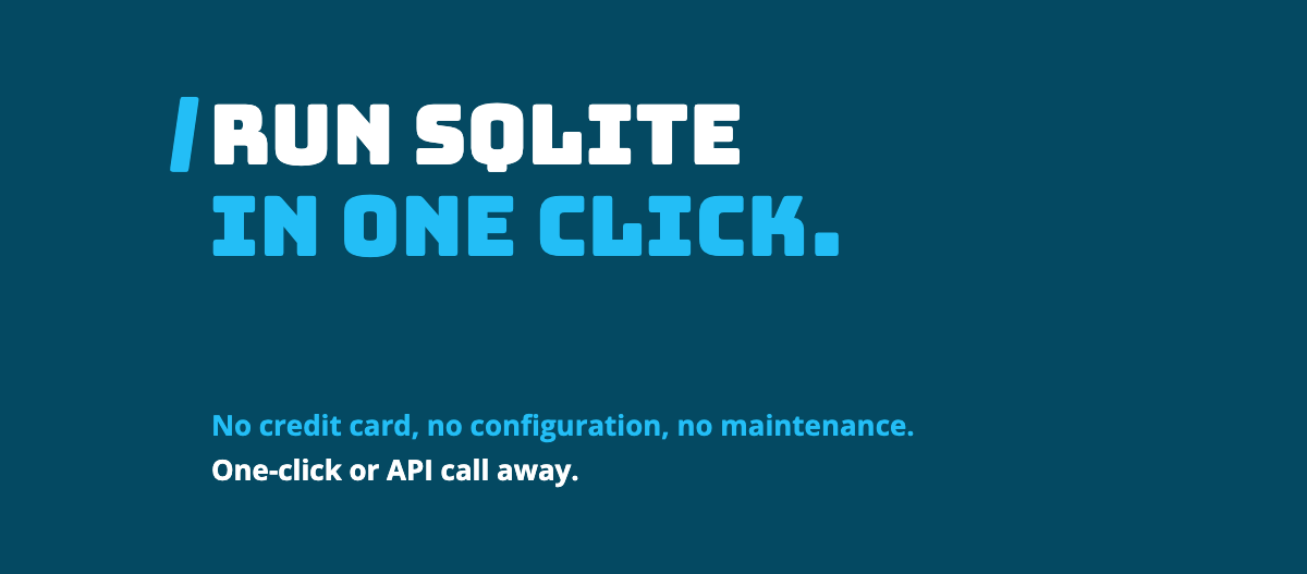 Run SQLite in one click