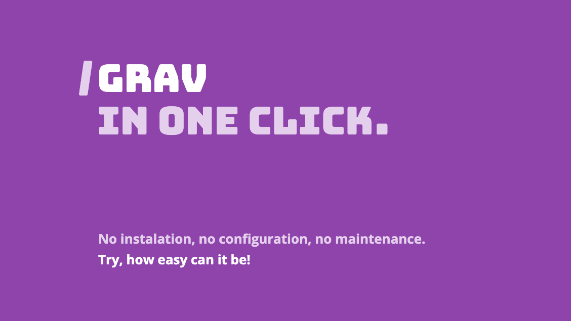 Ready-made Grav CMS in one‑click