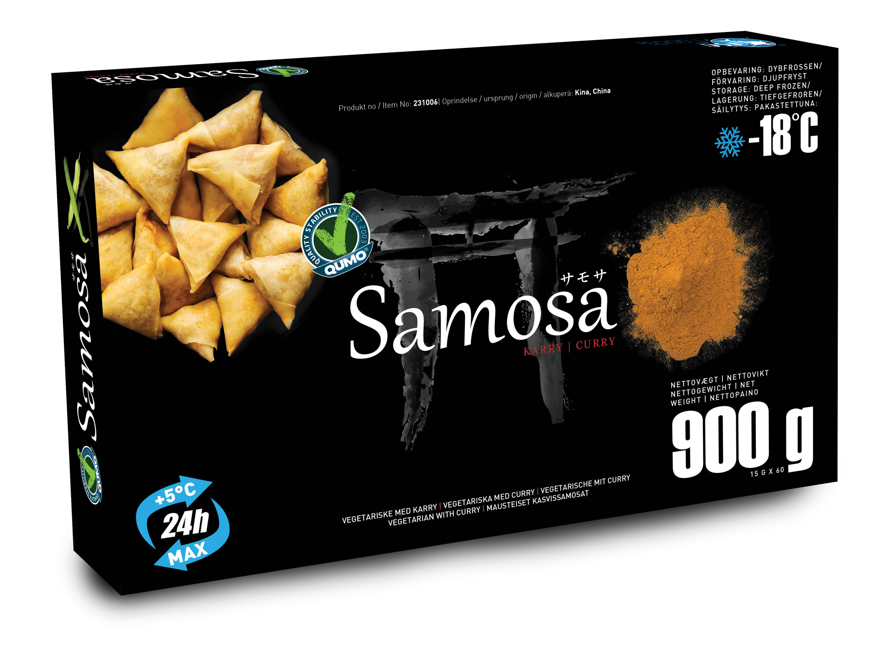 Samosa w/curry, 60pcs x 15gr) pr pk