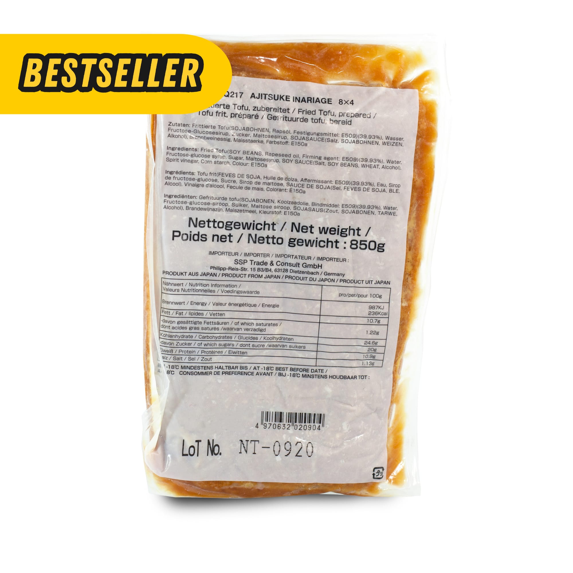 Inariage - 850gr (60stk) Fried bean curd, frozen