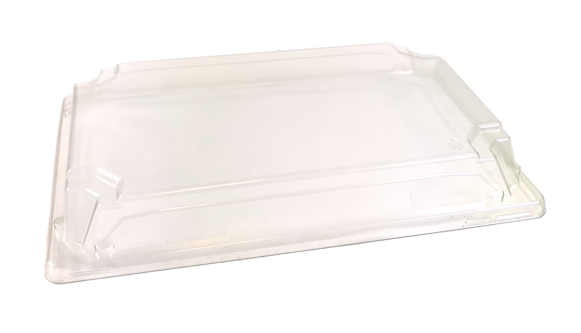 Låg til Sushi tray mellem, klar, RPET, snap-on, rektangulær
