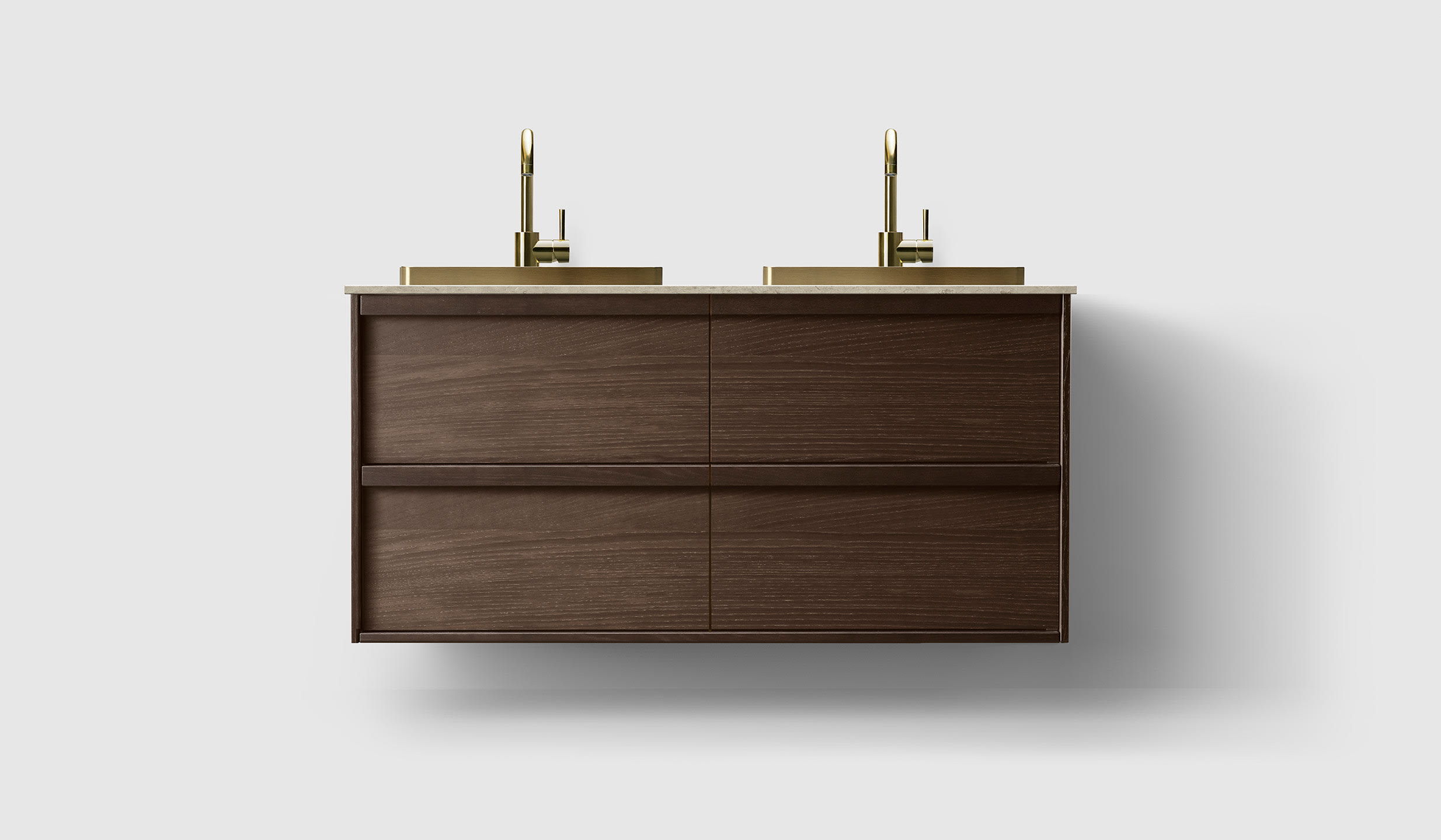 Haven H2 120cm Smoked Oak Wood benkeplate Norrvange Beige Servant Messing