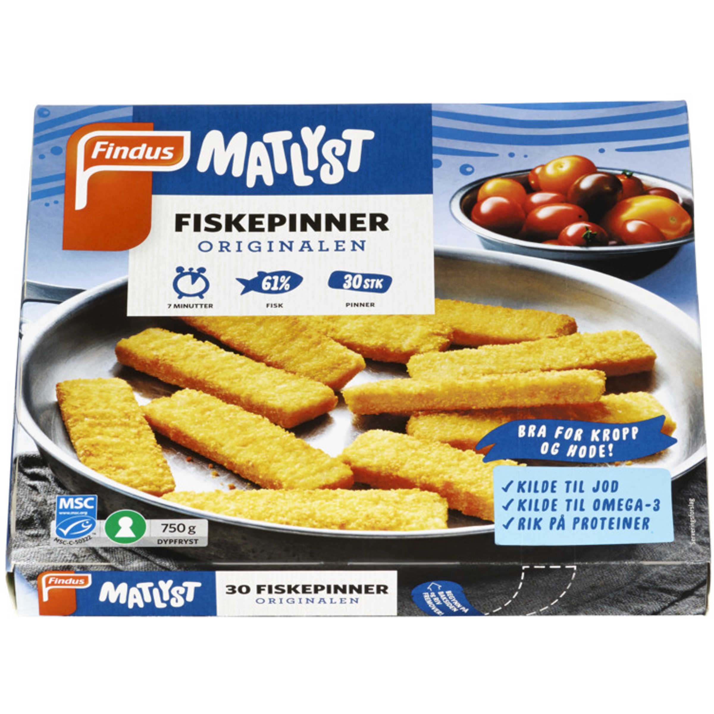 Fiskepinner - 30stk 750g Findus | Meny.no