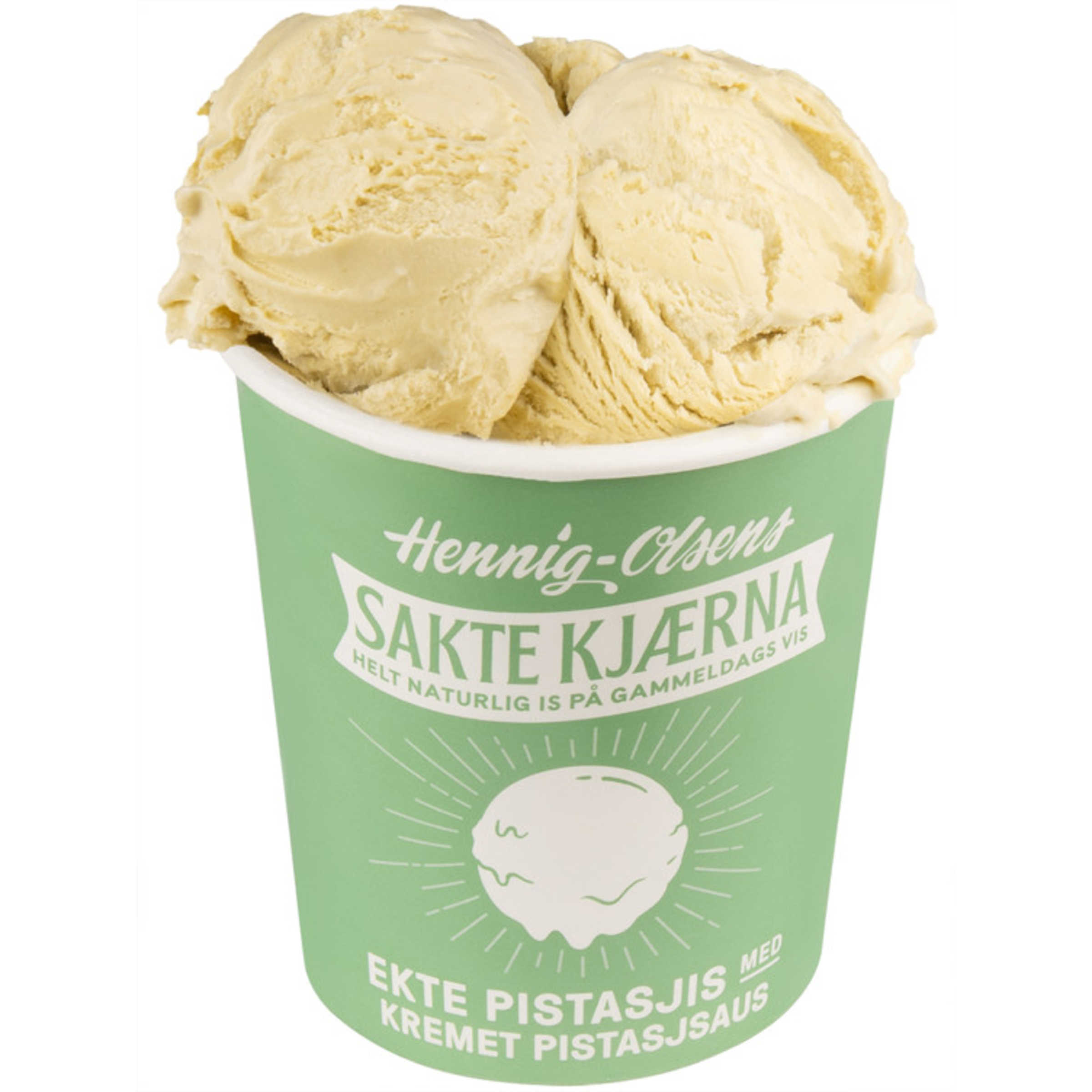 Sakte Kjærna Is - Pistasj 0,5l Hennig Olsen | Meny.no