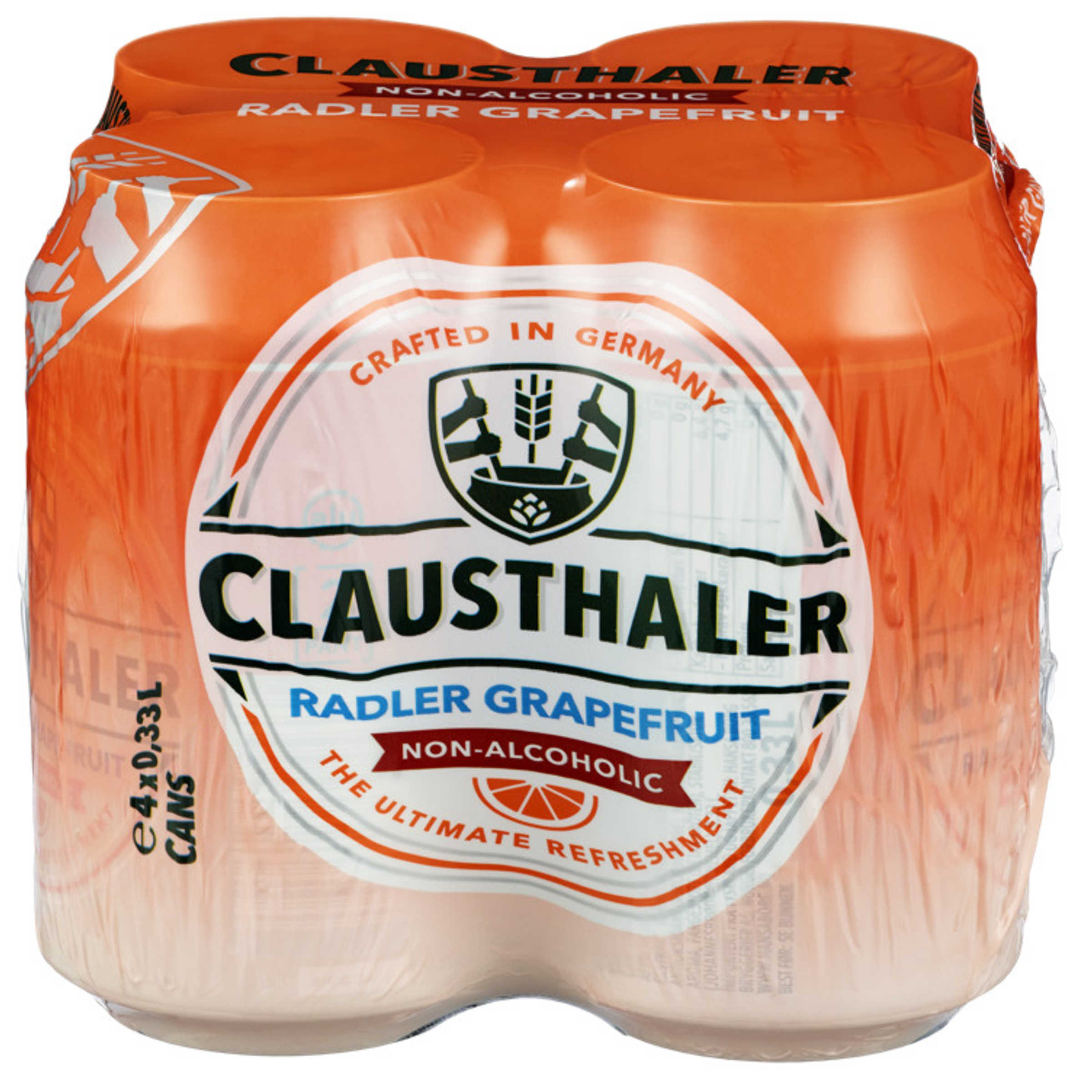 Clausthaler - Radler Grapefruit 0,33lx4 boks | Meny.no