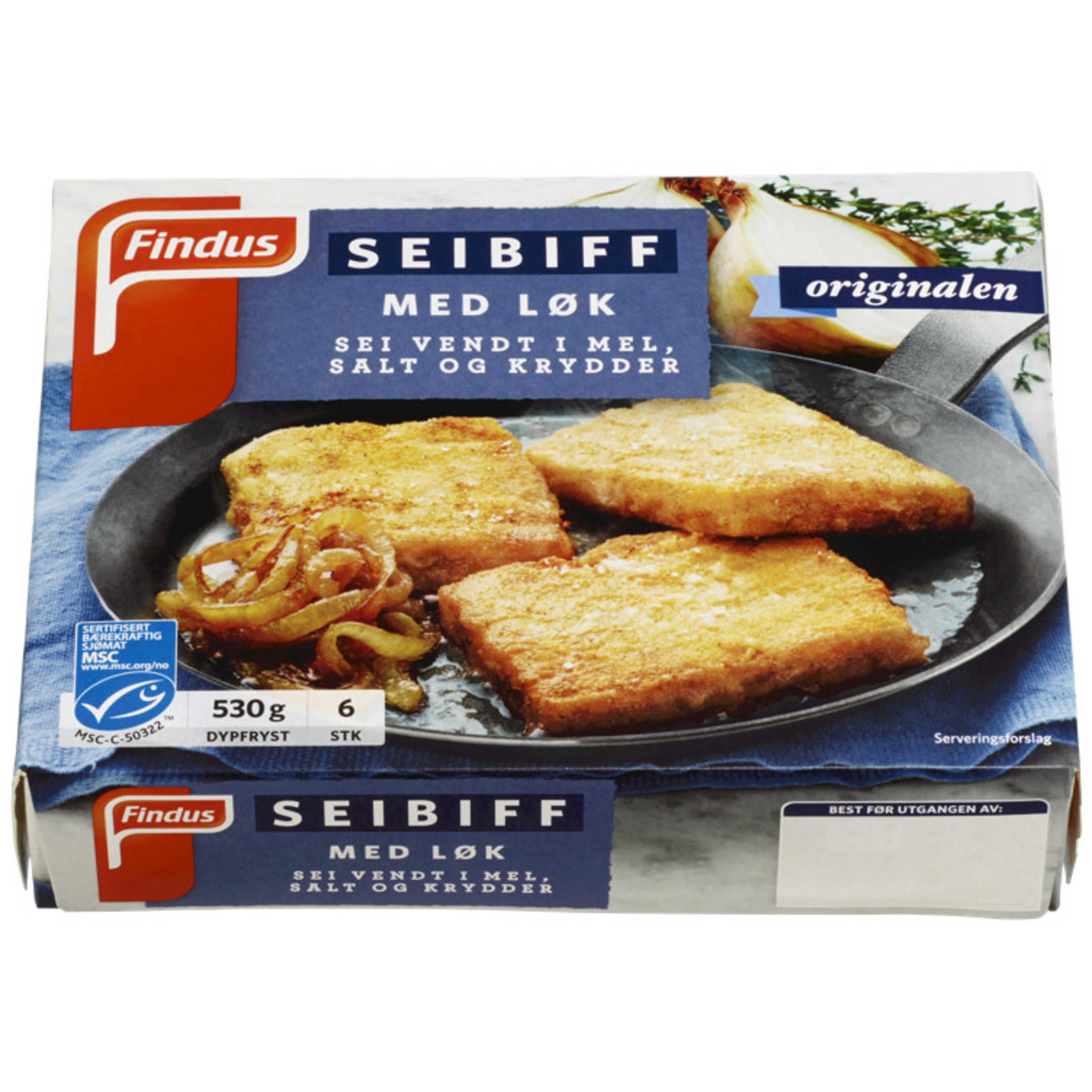 Seibiff m/Løk - 530g Findus | Meny.no