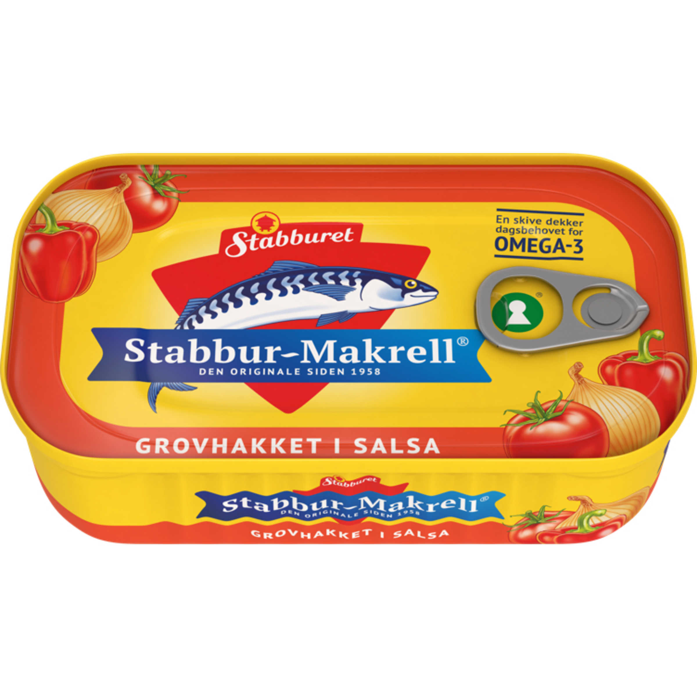 Stabbur-Makrell - Hakket i Salsa 110g Stabburet | Meny.no