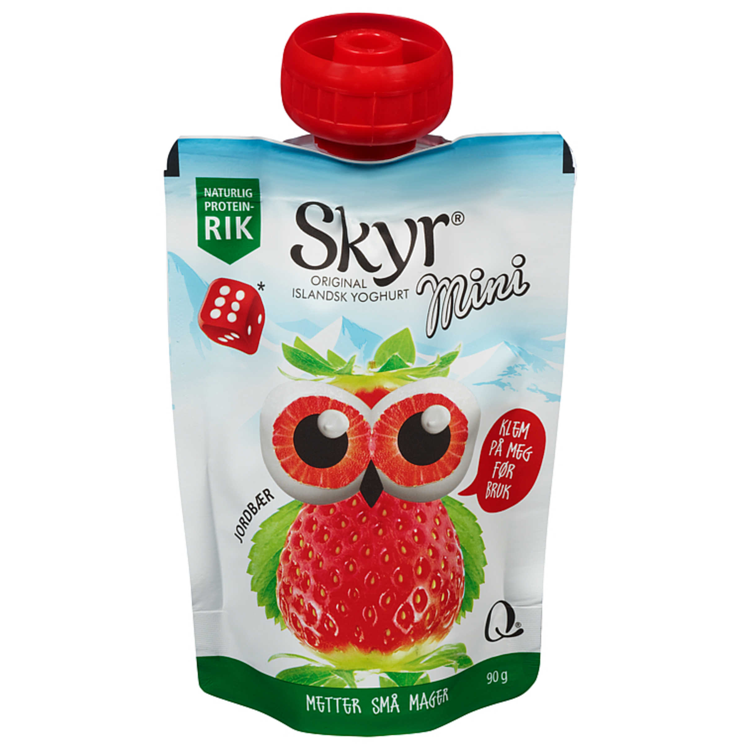 Skyr Mini - Jordbær 90g pose Q | Meny.no