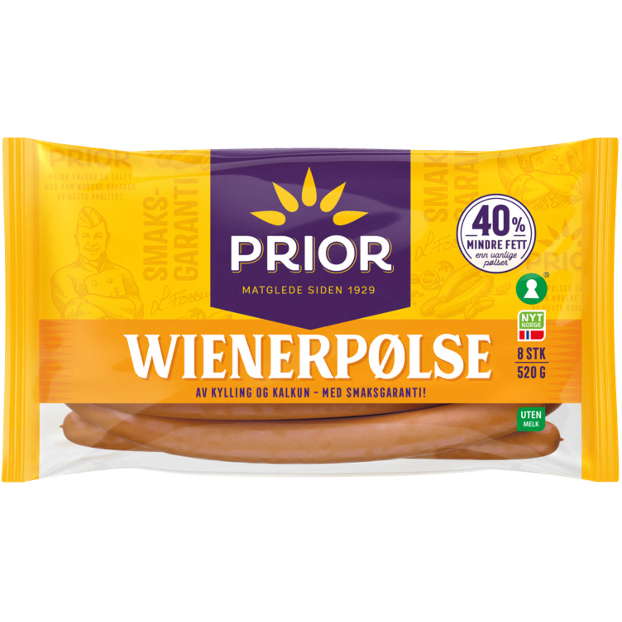Wienerpølser - Kylling/Kalkun 520g Prior | Meny.no