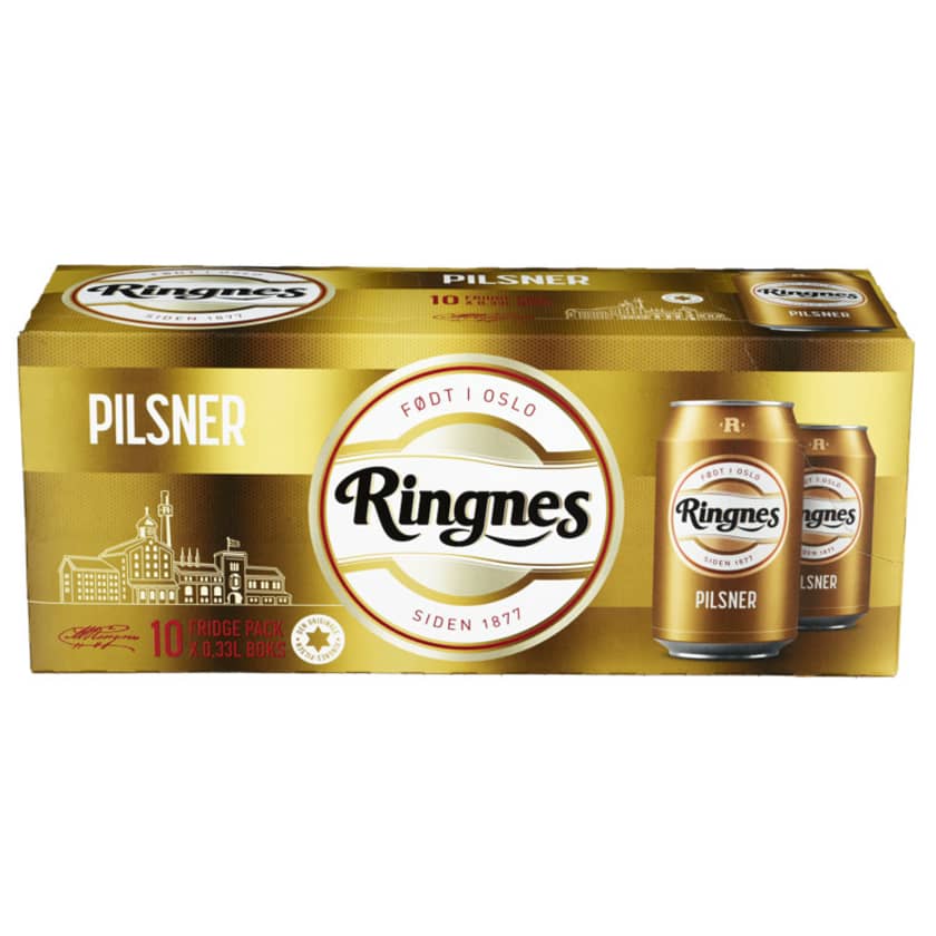 Ringnes Pilsner - 0,33lx10 boks | Meny.no