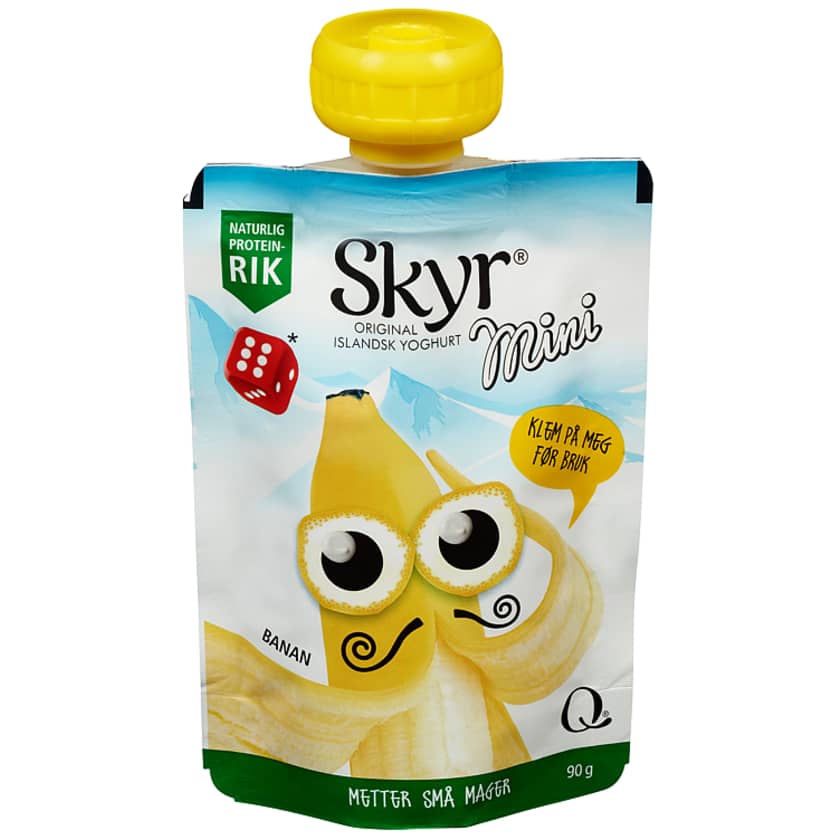 Skyr Mini - Banan 90g pose Q | Meny.no