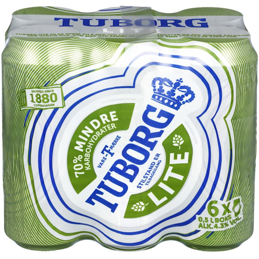 Tuborg Lite - 0,5lx6 boks | Meny.no