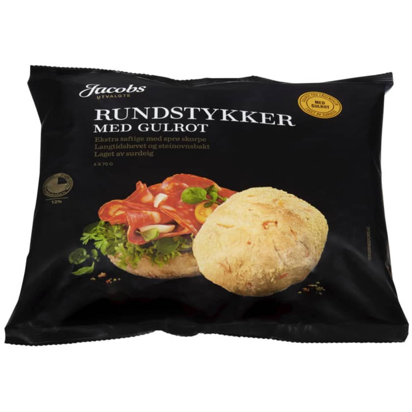 Rundstykker - m/Gulrot 6stk Jacobs Utvalgte | Meny.no