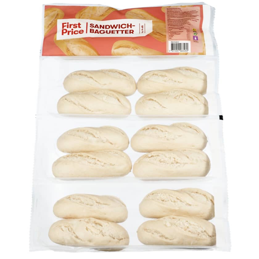 Sandwichbaguetter - Fine 16x75g First Price | Meny.no