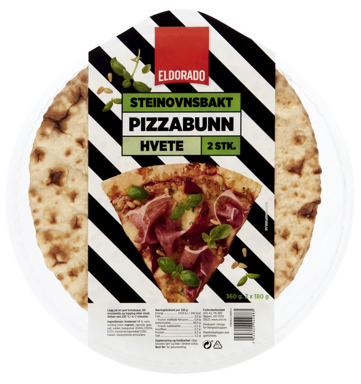 Pizzabunn Hvete Stenovn 2x180g Eldorado - 🧾Kassalapp