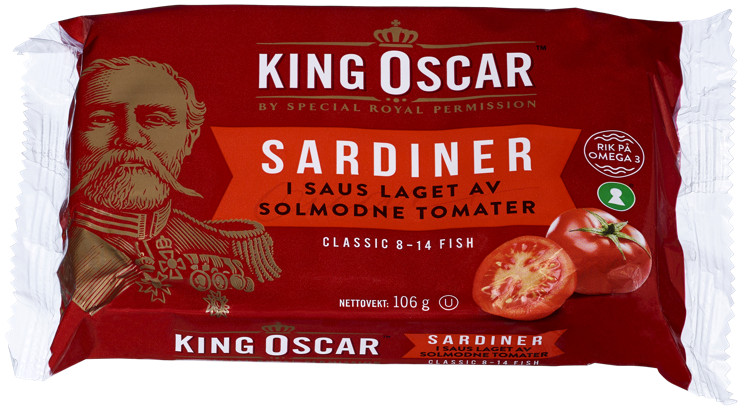 Sardiner i Tomat 106g King Oscar - 🧾Kassalapp