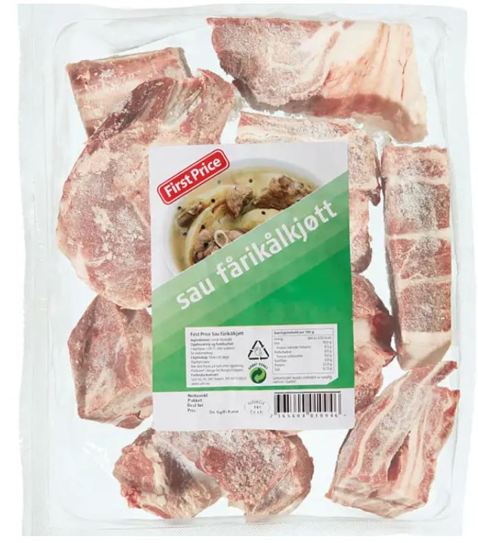 Fårikålkjøtt Av Sau Ca1kg First Price - 🧾Kassalapp