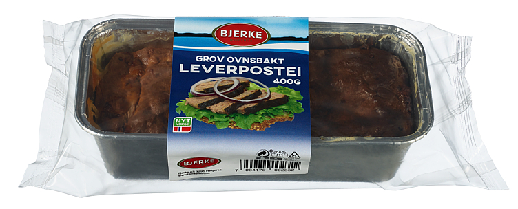 Leverpostei Grov Ovnsbakt 400g Bjerke - 🧾Kassalapp