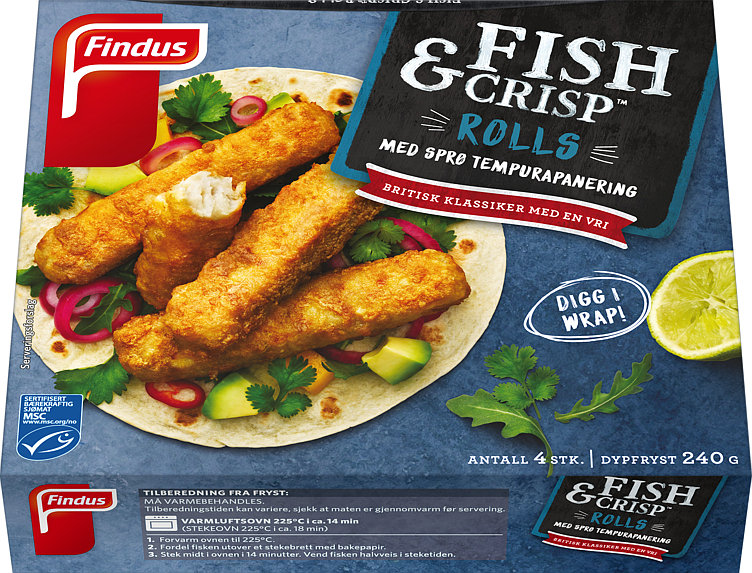 Fish & Crisp Rolls 240g Findus - 🧾Kassalapp