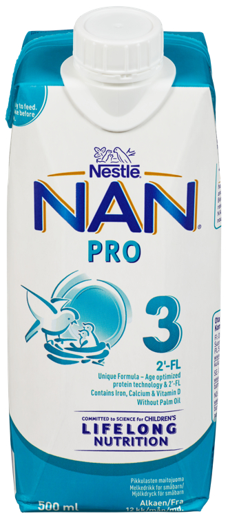 Nan Pro 3 fra 12mnd Drikkeklar 500ml Nestle - 🧾Kassalapp