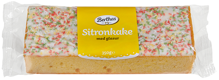 Sitronkake m/Glasur 350g Berthas - 🧾Kassalapp
