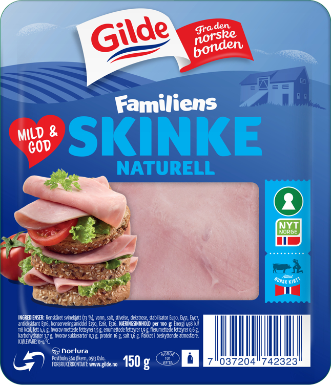 Familieskinke skivet 150g Gilde - 🧾Kassalapp