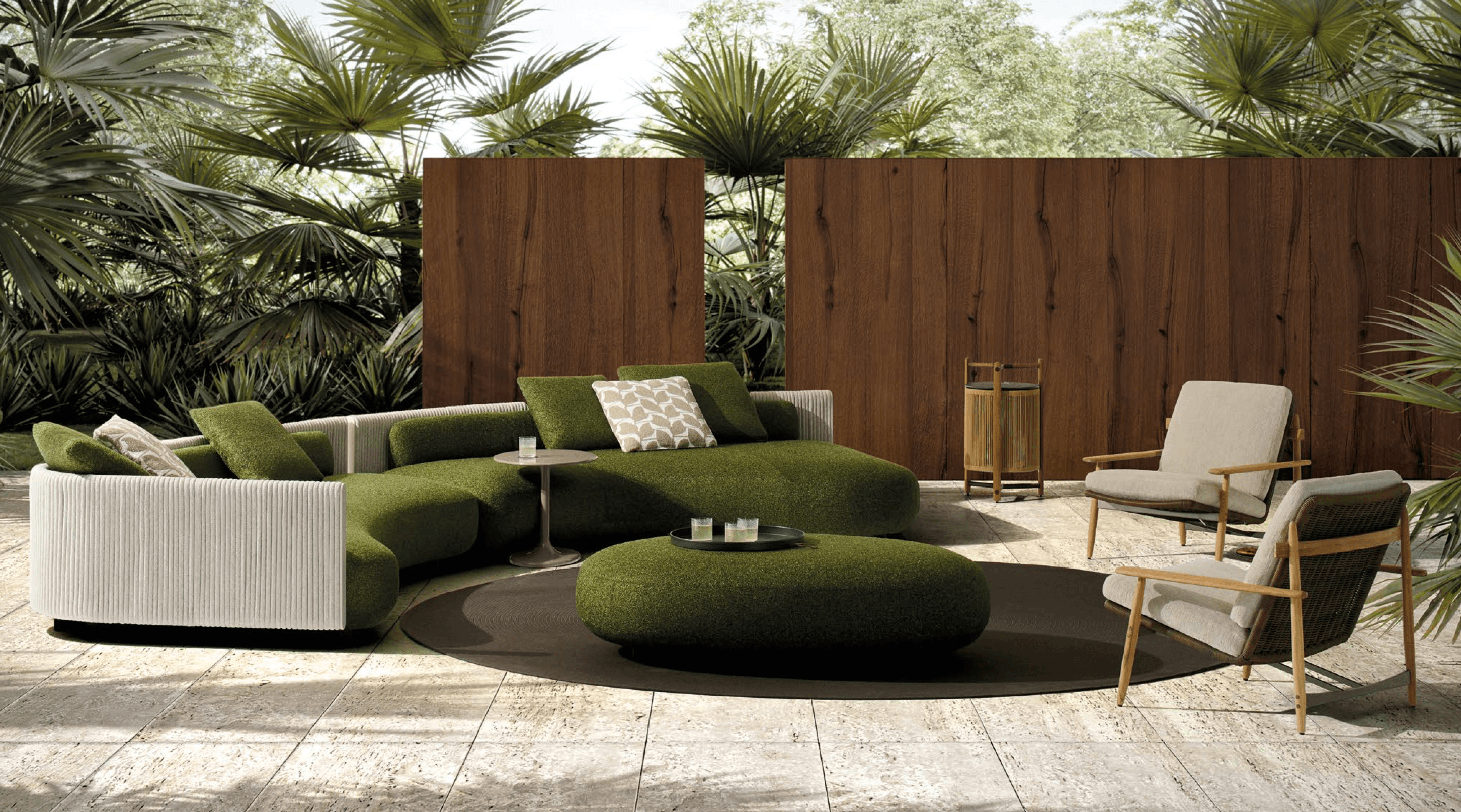 Minotti Bézier Cord Outdoor bank • Novalis.O • Experience elegance in ...
