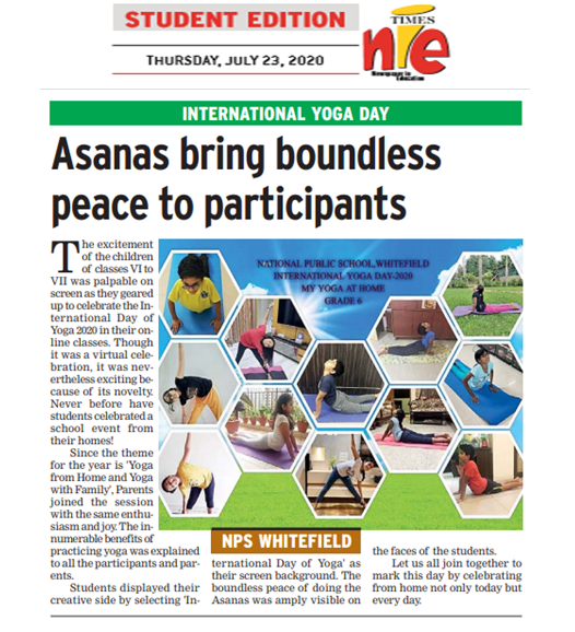 NPS Whitefield in Times NIE | National Public School