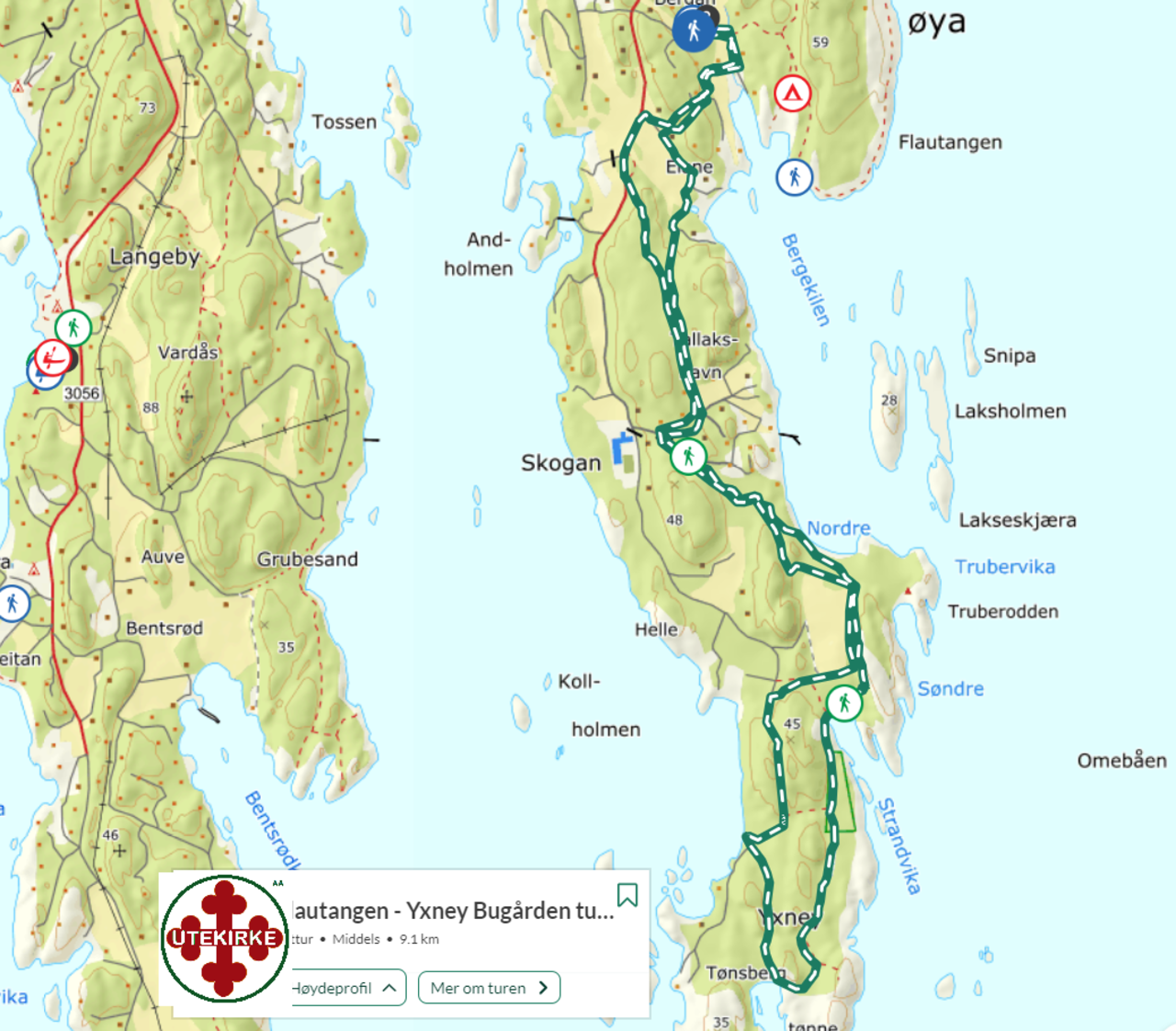 Tur og trim Flautangen - Yxney 9 km