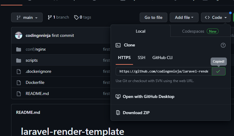 Github Codingnninjalaravel Render Template Host Your Laravel Application On For Free