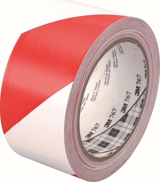 3M Hazard Warning Tape 767 Red/White Stripe-50mm x 33m-Roll for sale ...