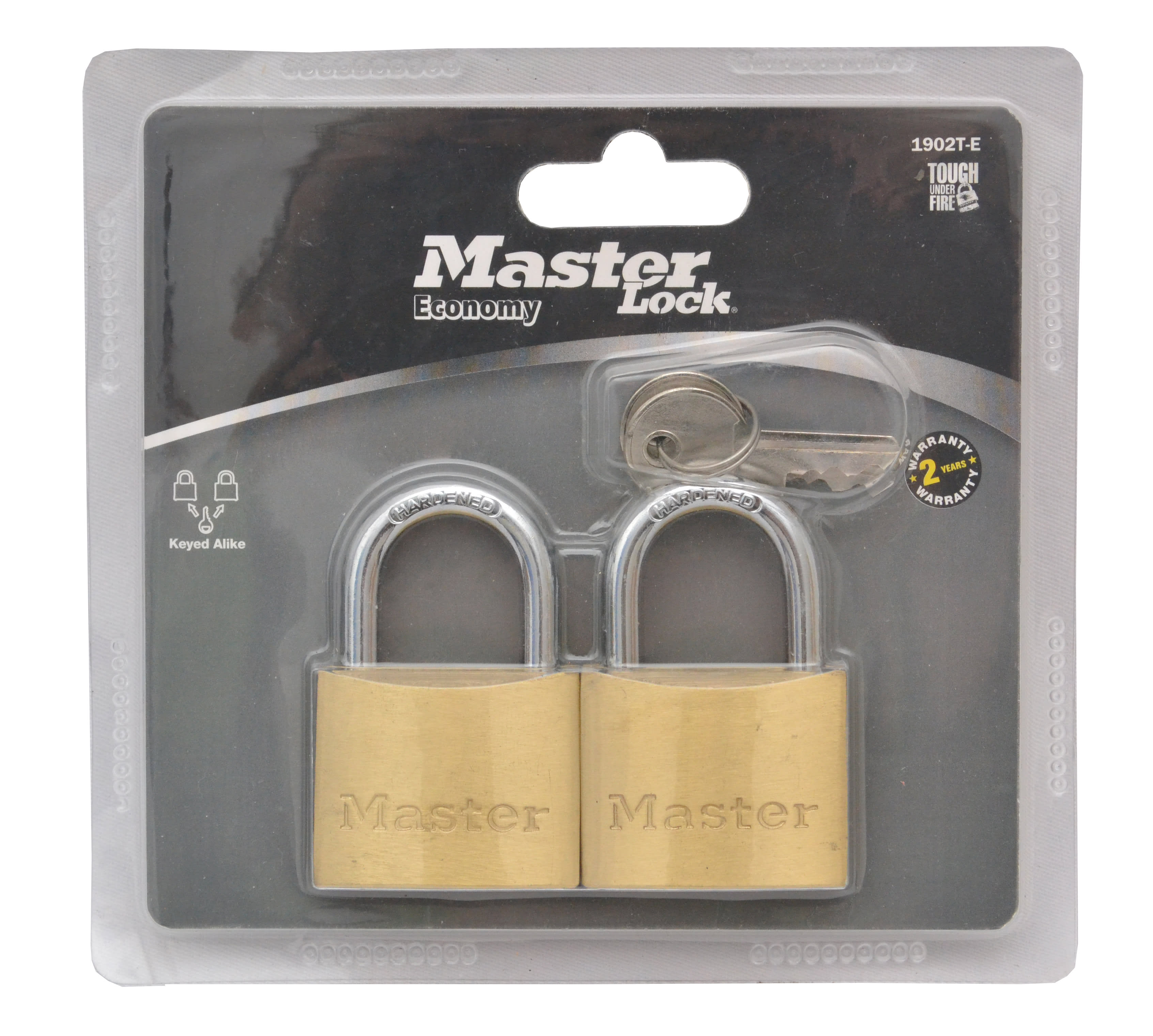 Master Lock 1902TAU Brass Economy Padlock-40mm-Keyed Alike-Pack of 2 ...