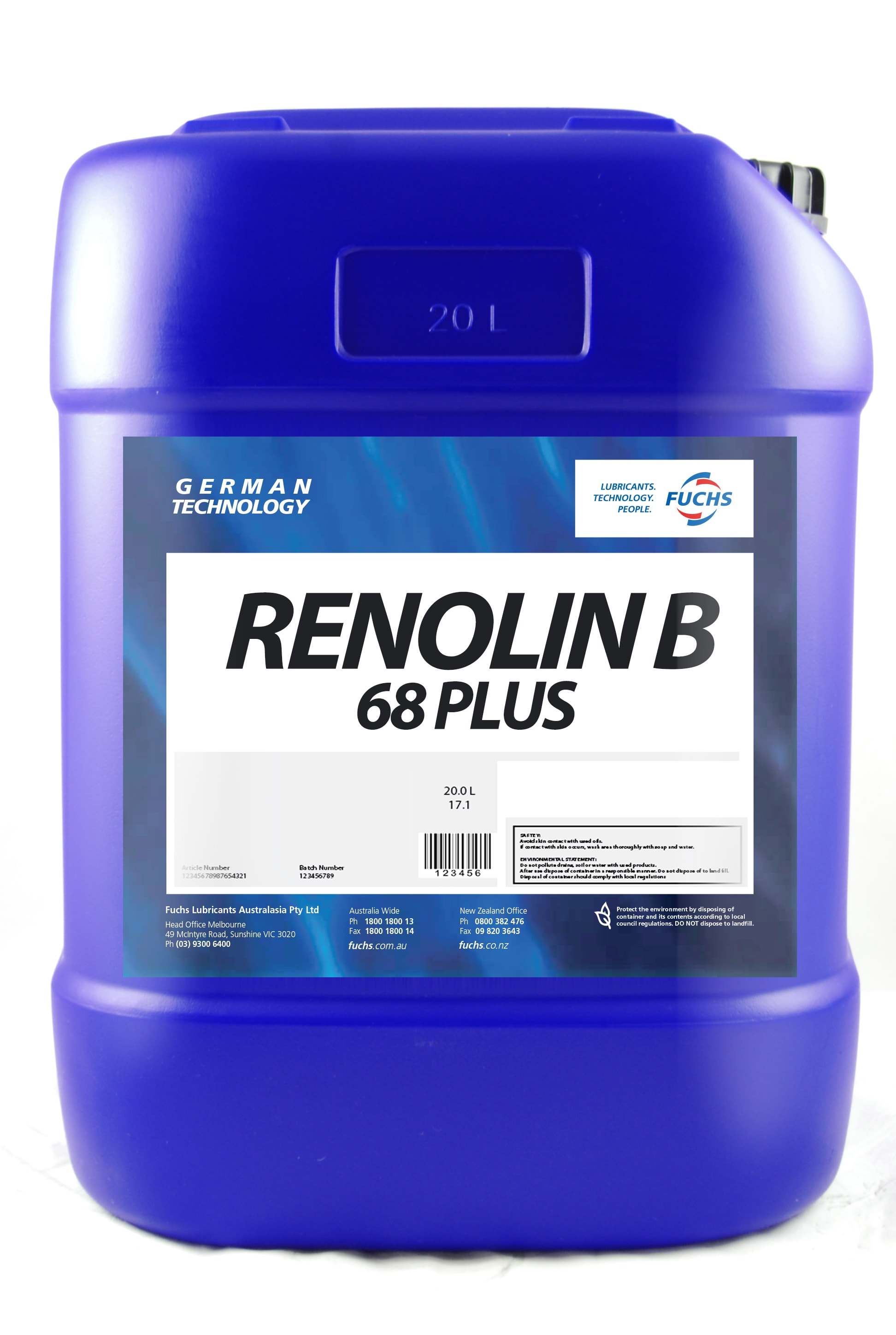 Fuchs Renolin B 68 Plus Premium Hydraulic Oil-20L (Each) for sale - NZ ...